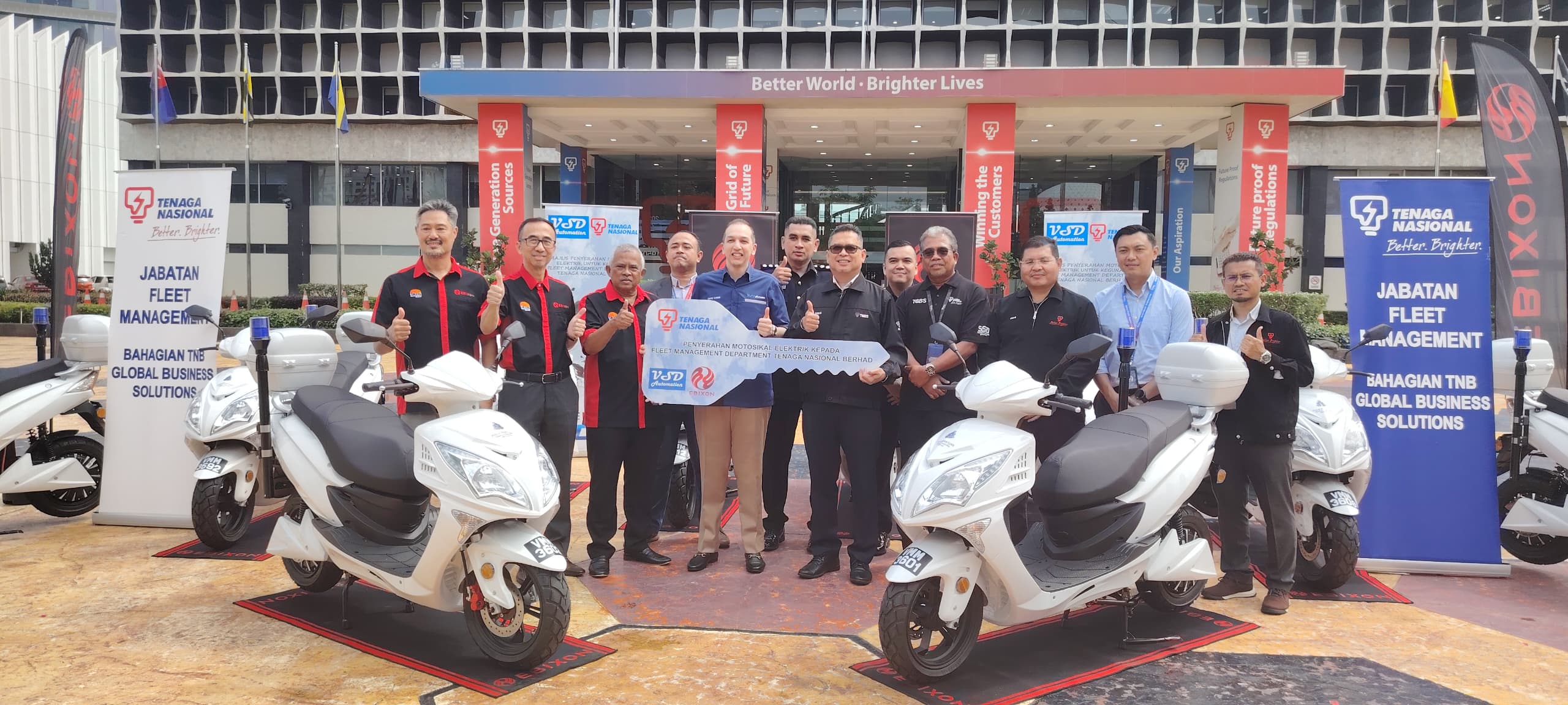 Ni Hsin and VSD Automation delivers EBIXON motorcycles to TNB | Ebixon